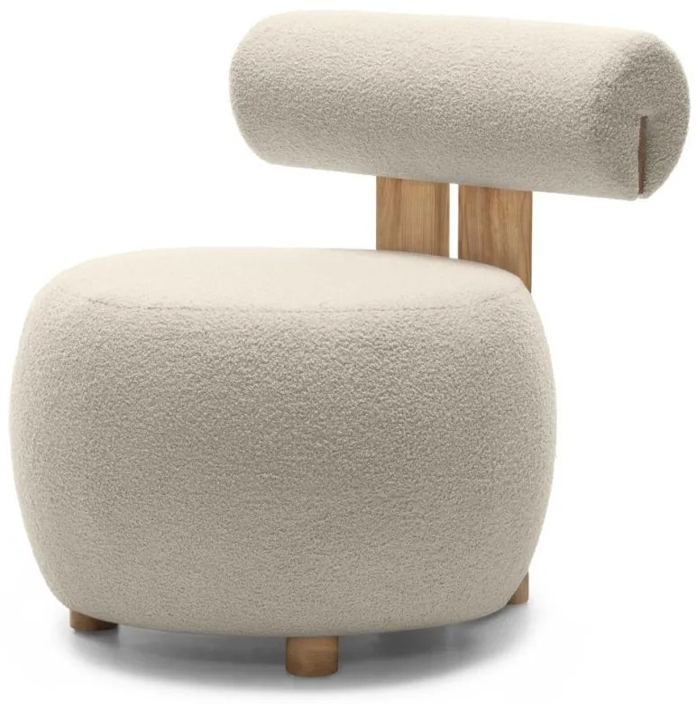 Béžové designové křeslo HANNA, dub