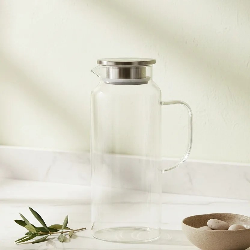 Skleněný džbánek s víkem CLARA 1,9 L transparentní