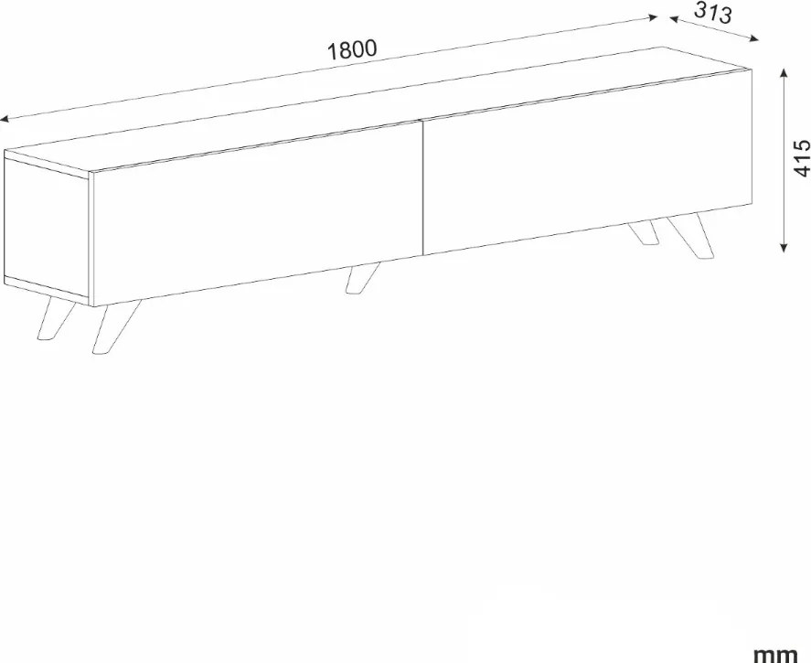 VerDesign LEYNA V2 TV stolek na nožičkách, bílý