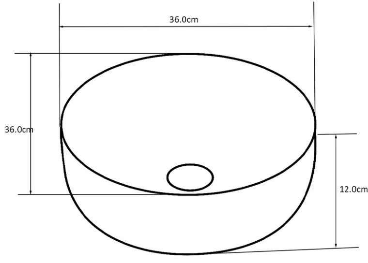 BPS-koupelny Keramické umyvadlo na desku HYD-LA-GL-BR-360 36x36 cm, bílé/zlaté