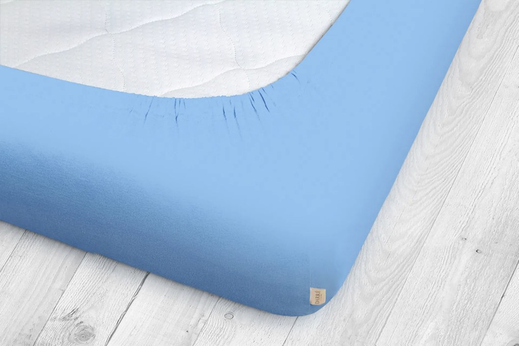 Jersey prostěradlo středně modré na výšku matrace do 20 cm Velikost: 180 x 220
