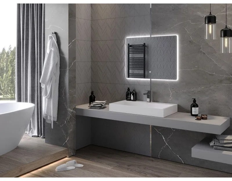 Mexen Sun, LED koupelnové zrcadlo s podsvícením 80x60 cm, 6000K, ochrana proti zamlžování, 9807-080-060-611-00