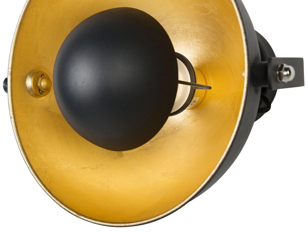 Nástěnná lampa černá/zlatá THAMES II Beliani