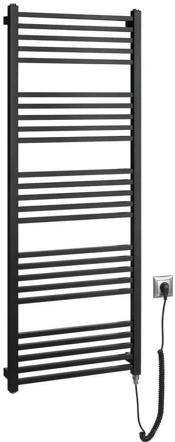 Sapho METRO-E elektrický koupelnový radiátor rovný 500 x 1340 mm 500 W černá mat ME513B