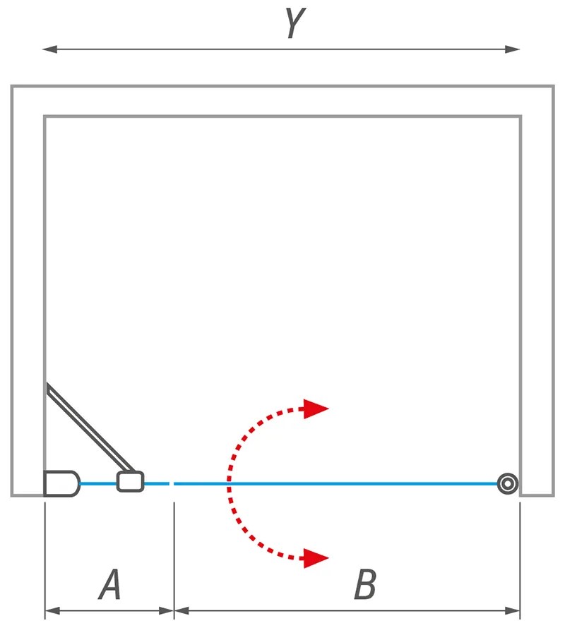 Roth Univerzální boční panel TBD pro instalaci dveří do niky Varianta: šířka: 44 cm, orientace: Uni - (TBD 440 - 744-0380000-00-02), Barva profilů a typ výplně: profily: brillant, výplň: transparent