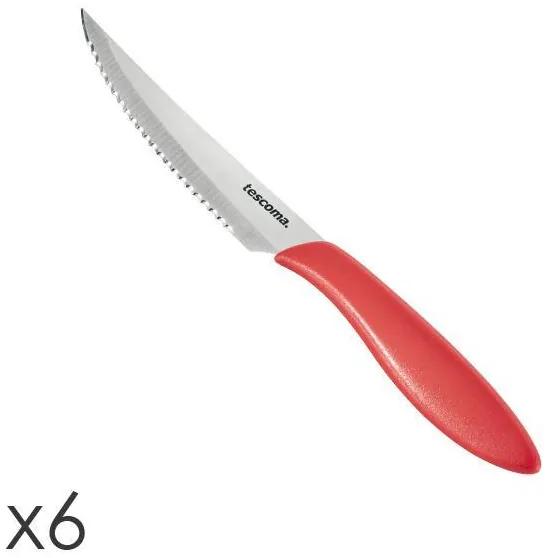Nůž steakový PRESTO, 12 cm, 6 ks. - Červený