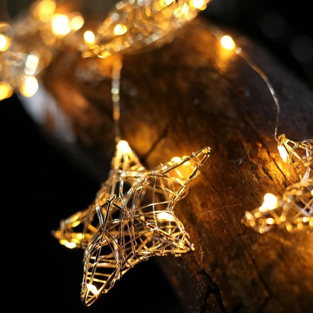 Dekorativní LED světelný závěs ve tvaru hvězdiček DecoKing Star, délka 75  cm | BIANO
