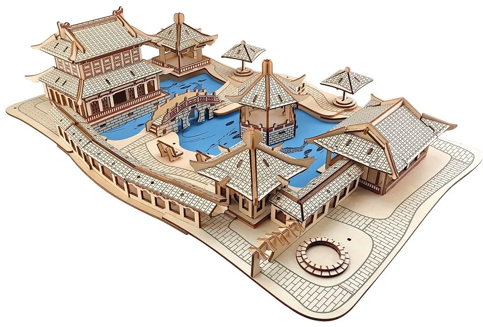 Woodcraft construction kit Woodcraft Dřevěné 3D puzzle Zahrady Suzhou