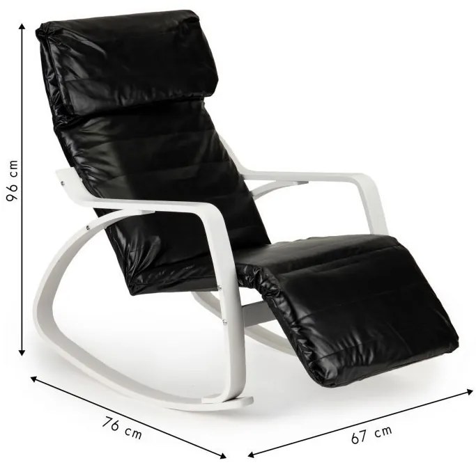 ModernHome Houpací křeslo černá/bílá, TXRC-04 WHITE/BLACK