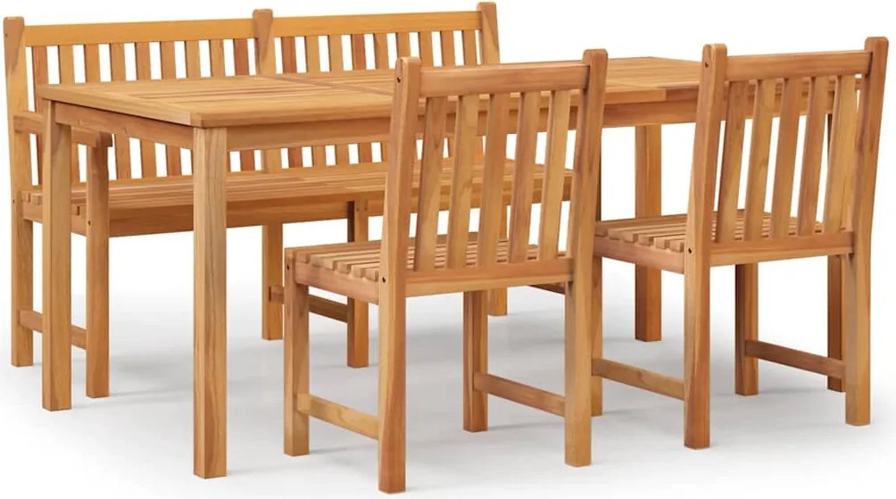 4dílný zahradní jídelní set masivní teakové dřevo 3157157