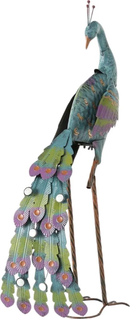 Zahradní kovová figurka Peafowl, 78 cm, modrá
