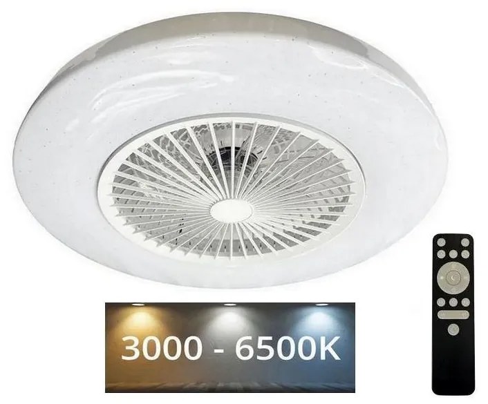 NEDES LED Stropní svítidlo s ventilátorem OPAL LED/72W/230V + dálkové ovládání ND3673