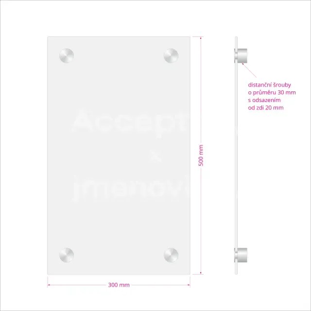 ACCEPT Hlavní orientační tabule Clear CL4 - rozměr 300 x 500 mm
