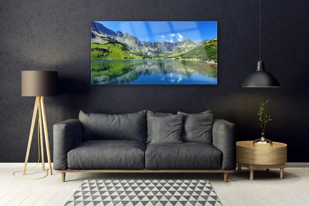 akrylový obraz Hora Jezero Krajina 120x60 cm