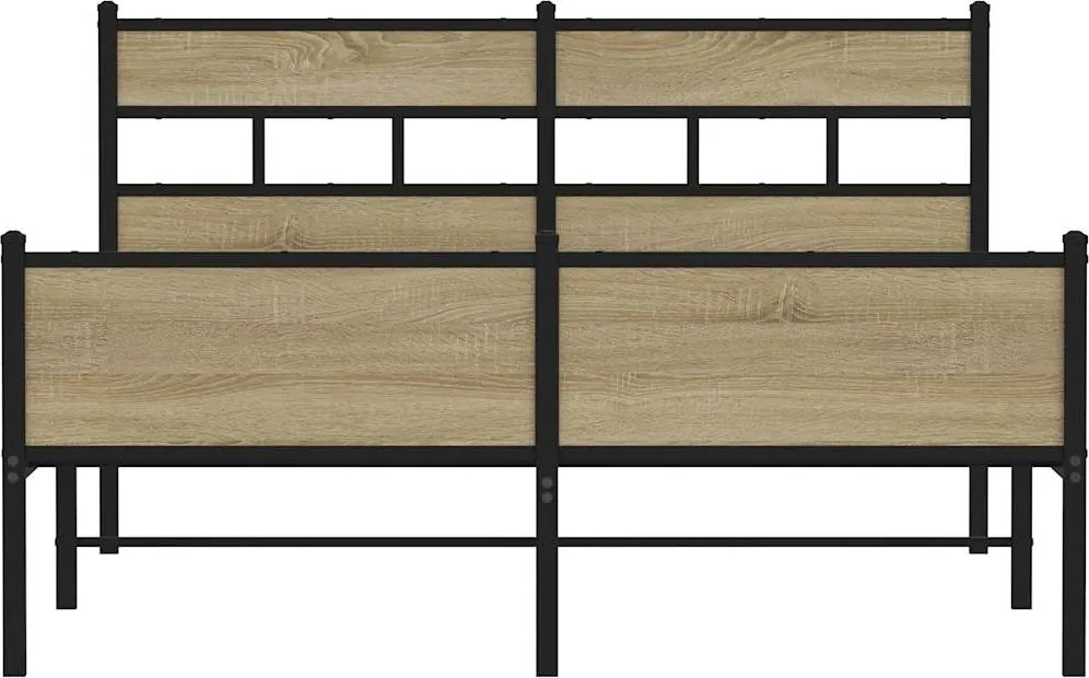 Kovový rám postele bez matrace dub sonoma 160 x 200 cm 3308503