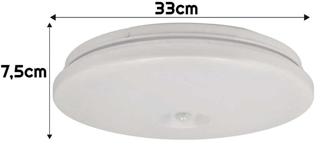 ECOLIGHT LED stropní svítidlo - PIR - 18W - IP44 - neutrální bílá