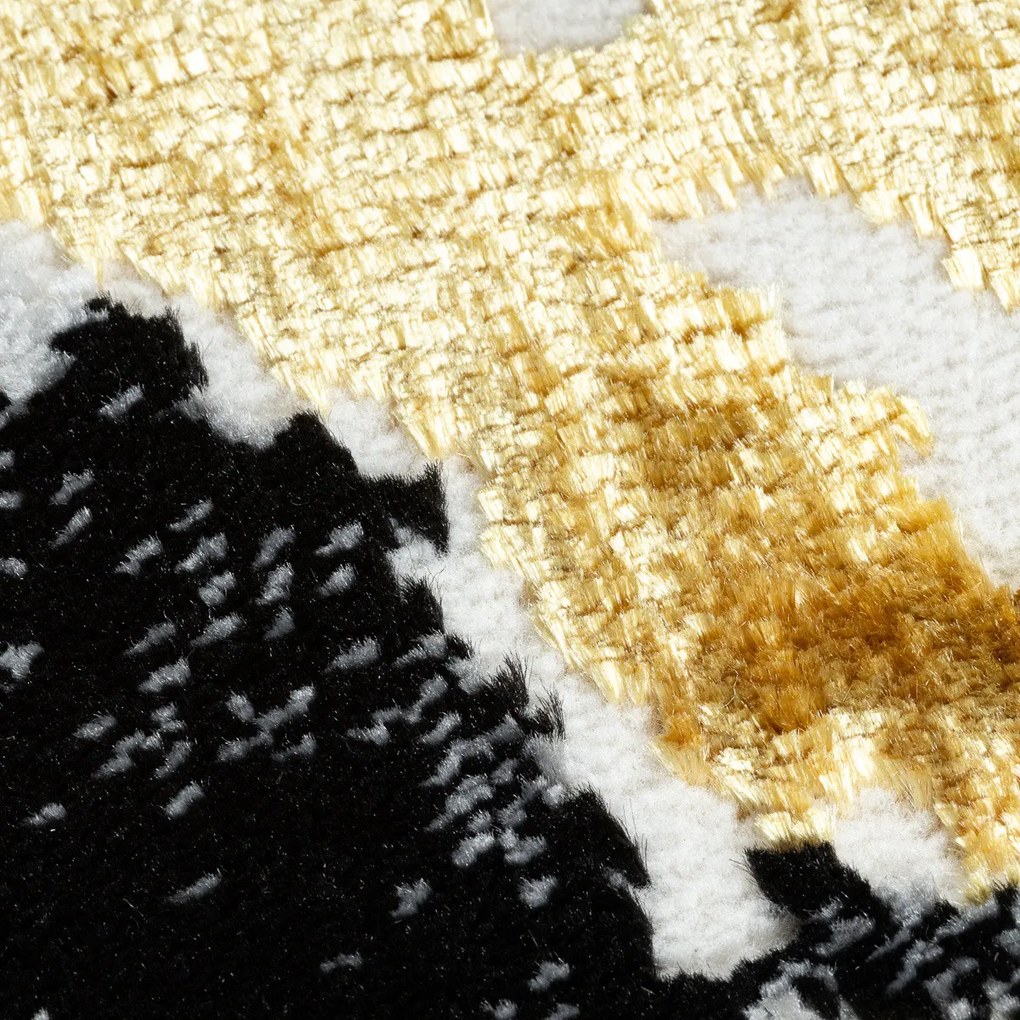 Dywany Łuszczów, Kusový koberec Allure 1963 black/gold kruh, 150x150 (průměr) kruh, černá, kancelář