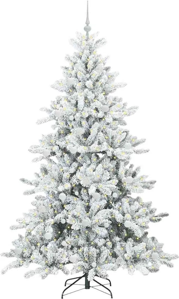 Umělý Skládací Vánoční Strom s stojanem Bílá 210 cm PVC a ocel 3397734