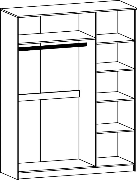 Šatní skříň VERONIKA 3D dub sonoma/wenge se zrcadlem