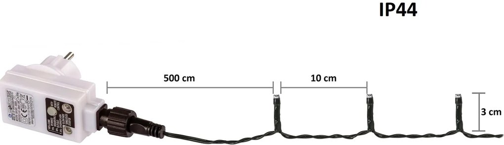 VOLTRONIC® 59742 Vánoční LED osvětlení 10 m - barevná 100 LED + ovladač - zelený kabel
