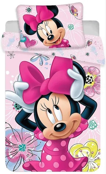 Jerry fabrics Disney povlečení do postýlky Minnie Butterfly baby 100x135+40x60 cm