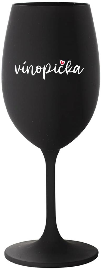 VÍNOPIČKA - černá sklenice na víno 350 ml