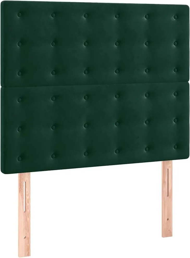 Čelo postele tmavě zelené 80x5x118/128 cm sametové 3116799