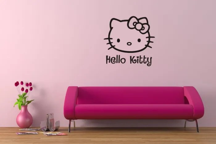 Samolepka na zeď Hello Kitty - 98 x 98 cm