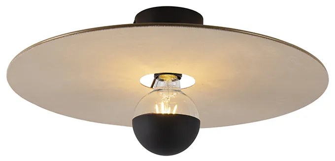 Stropní lampa černá s plochým stínítkem taupe 45 cm - Combi