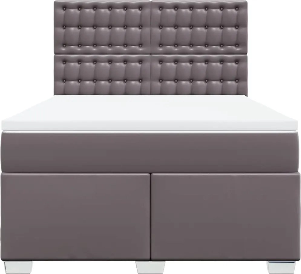 Box spring postel s matrací šedá 140x200 cm umělá kůže 3290726