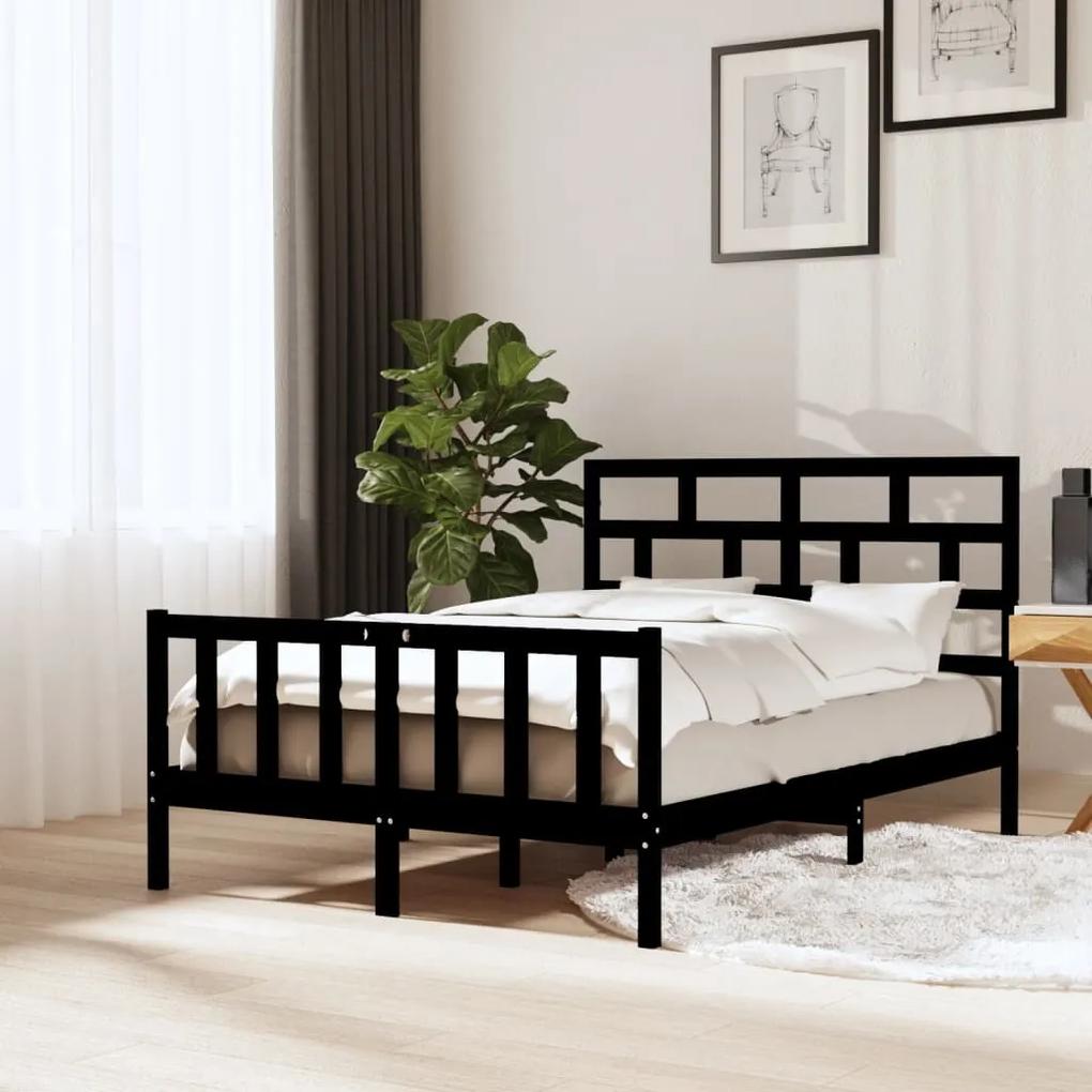 vidaXL Rám postele masivní borovice 120 x 200 cm [3101343] Barva: Černá
