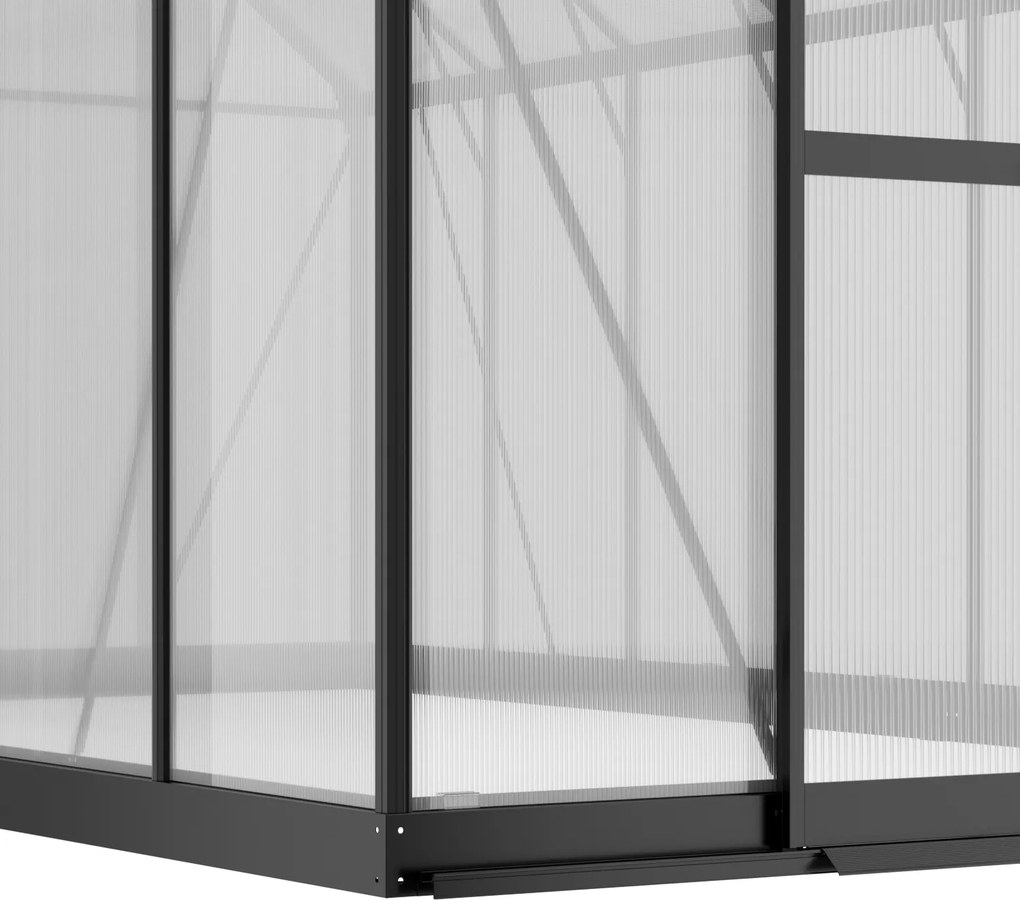 Skleník 245 x 305 x 488 cm, zesílená konstrukce, polykarbonát 6 mm