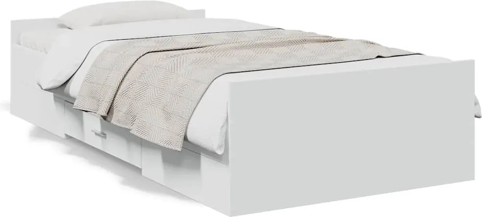Rám postele se zásuvkami bílý 75 x 190 cm kompozitní dřevo 3280349