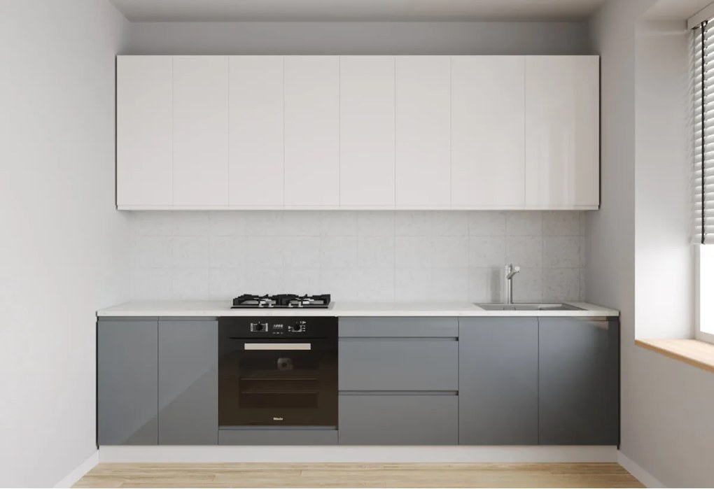 Sada 2.6 k. bílá, f. vrch mléčný lesk, spodek šedý lesk Interno Luxe
