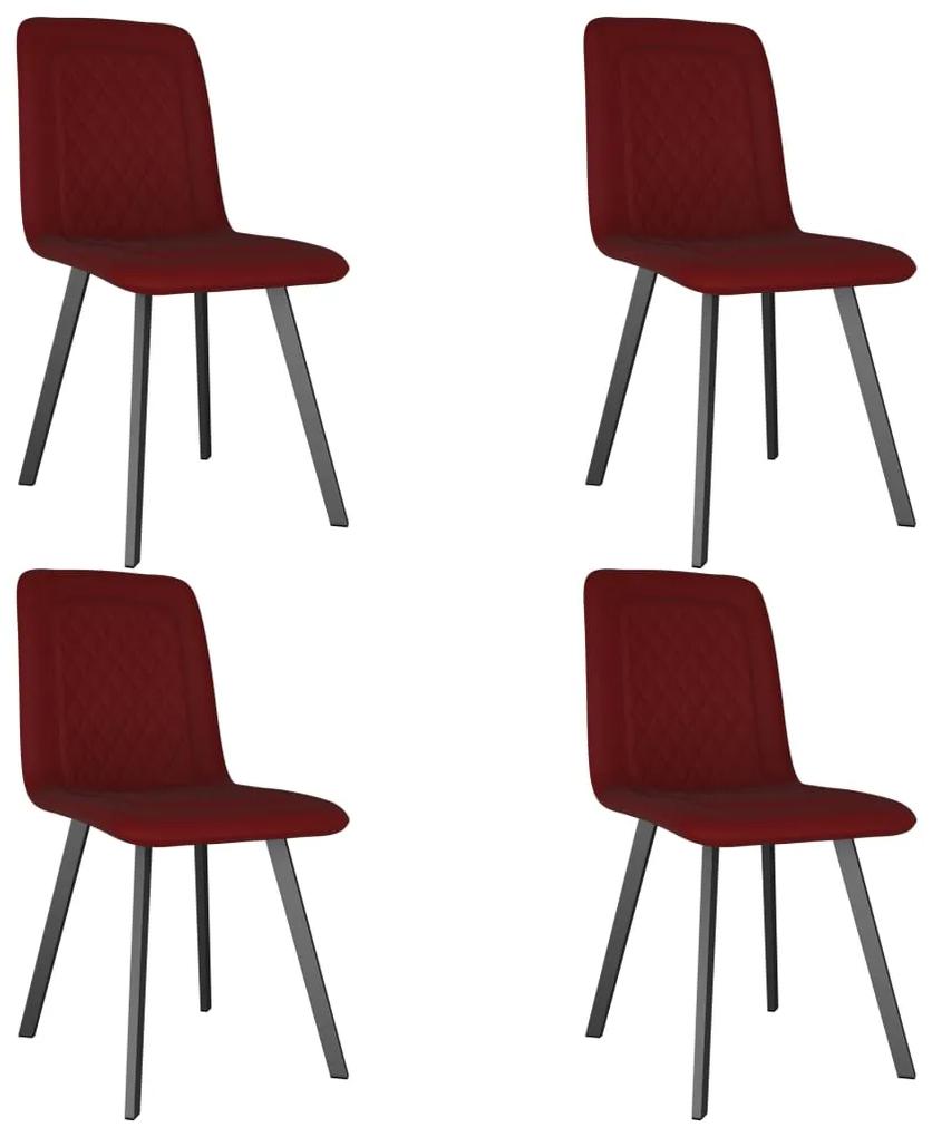 279430 vidaXL Jídelní židle 4 ks červené samet