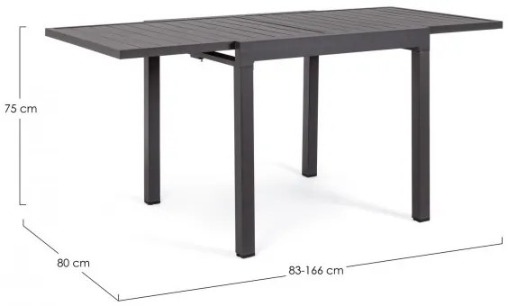 BIZZOTTO Rozkládací zahradní stůl PELAGIUS 83x80 cm černý
