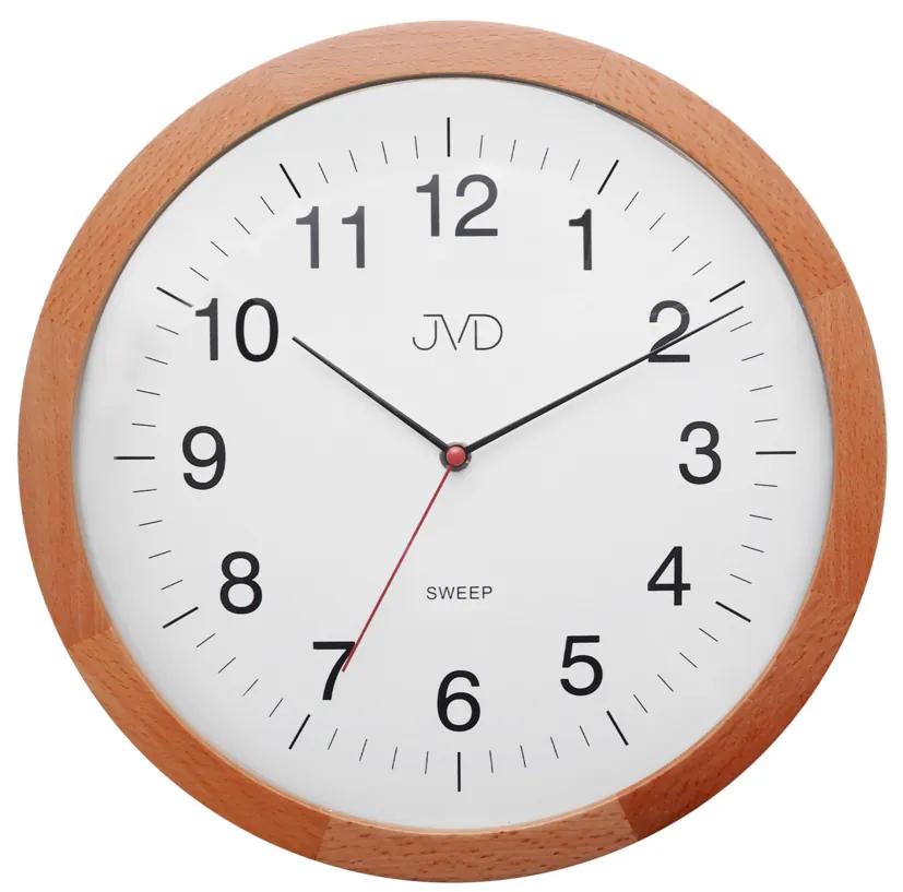 JVD Dřevěné kulaté tiché netikající hodiny JVD NS22009/41