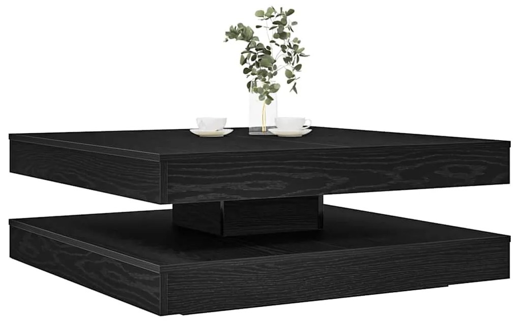 Konferenční stolek otočný o 360º černý dub 90x90x34,5 cm 3321352