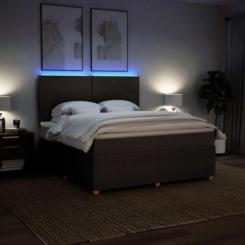 Box spring postel s matrací tmavě hnědá 180x200 cm textil 3294431