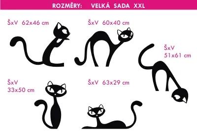 WALLVINIL Samolepky na zeď - Nezbedné kočky Barva: Béžová, Velikost: Velká sada