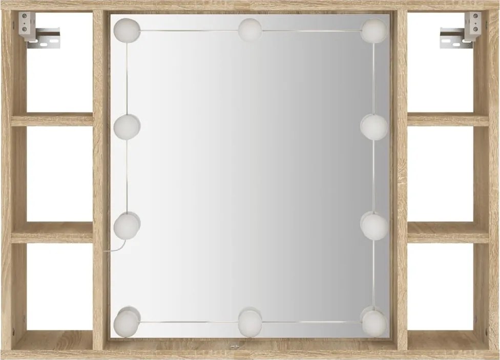 vidaXL Zrcadlová skříňka s LED 76 x 15 x 55 cm [808858] Barva: Betonová šedá