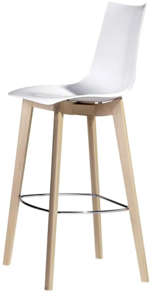 SCAB - Barová židle ZEBRA ANTISHOCK NATURAL nízká - bílá/buk