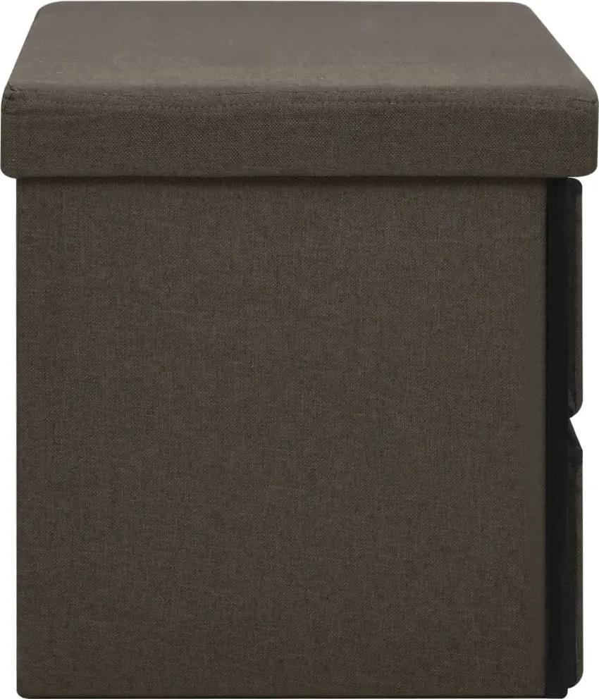 vidaXL Skládací úložná lavice 76 x 38 x 38 cm umělý len [338814] Barva: Černá
