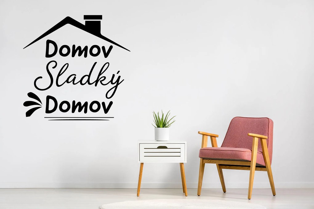 Lepy.cz Samolepka na zeď Sladký domov Velikost (šířka x výška): l15x115cm, Barevná varianta: Pastelová oranžová