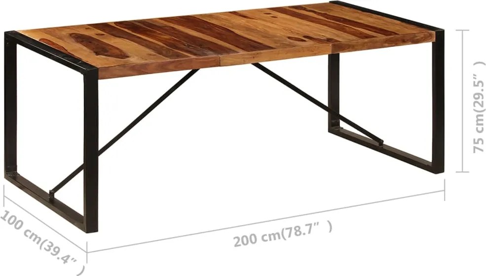 vidaXL Marketos Jídelní stůl 200 x 100 x 75 cm masivní akáciové dřevo