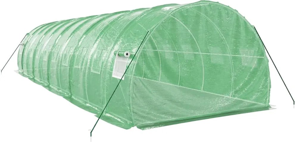Skleník s ocelovým rámem zelený 30 m² 10 x 3 x 2 m 3188042