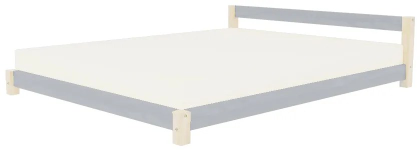 Benlemi Dvoulůžková dřevěná postel COMFY ve scandi stylu Zvolte barvu hranolů: Bílá, Zvolte barvu ploch: Bílá, Zvolte rozměr: 200x200 cm