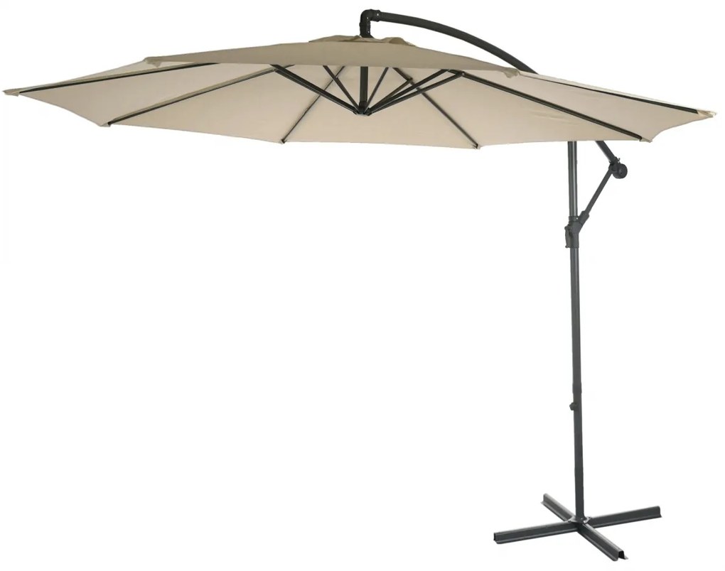 Slunečník Acerra Ø 3m polyester/ocel - krémový bez stojanu
