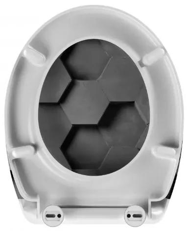 Eisl / Schüette Eisl WC sedátko Grey Hexagons duroplast SoftClose, EasyTake