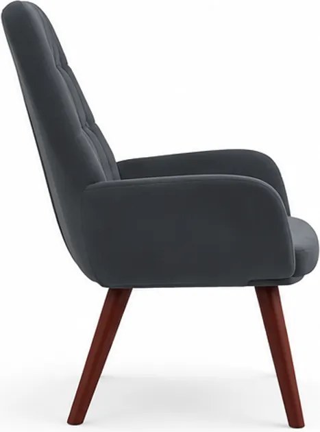 relaxační křeslo, odpočinkové, dřevo/kov/textil, 96x69x78 cm, nohy tmavé/tmavě šedá, Dekorino KR20260046